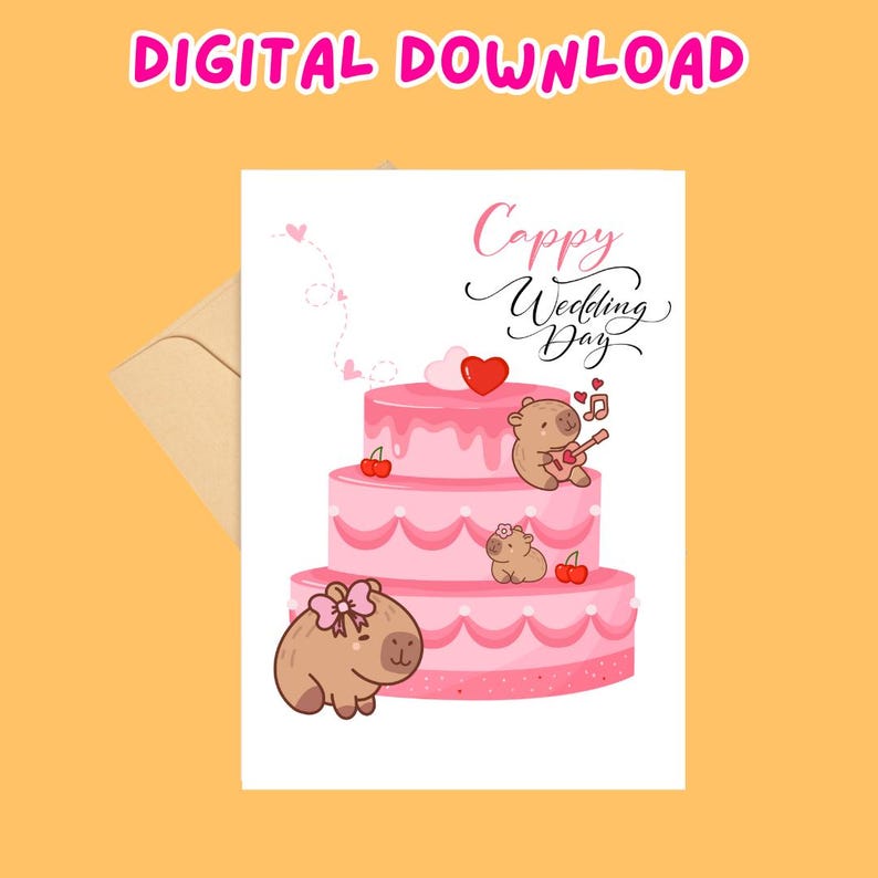 Capybara Wedding Card - Digital Download - Etsy