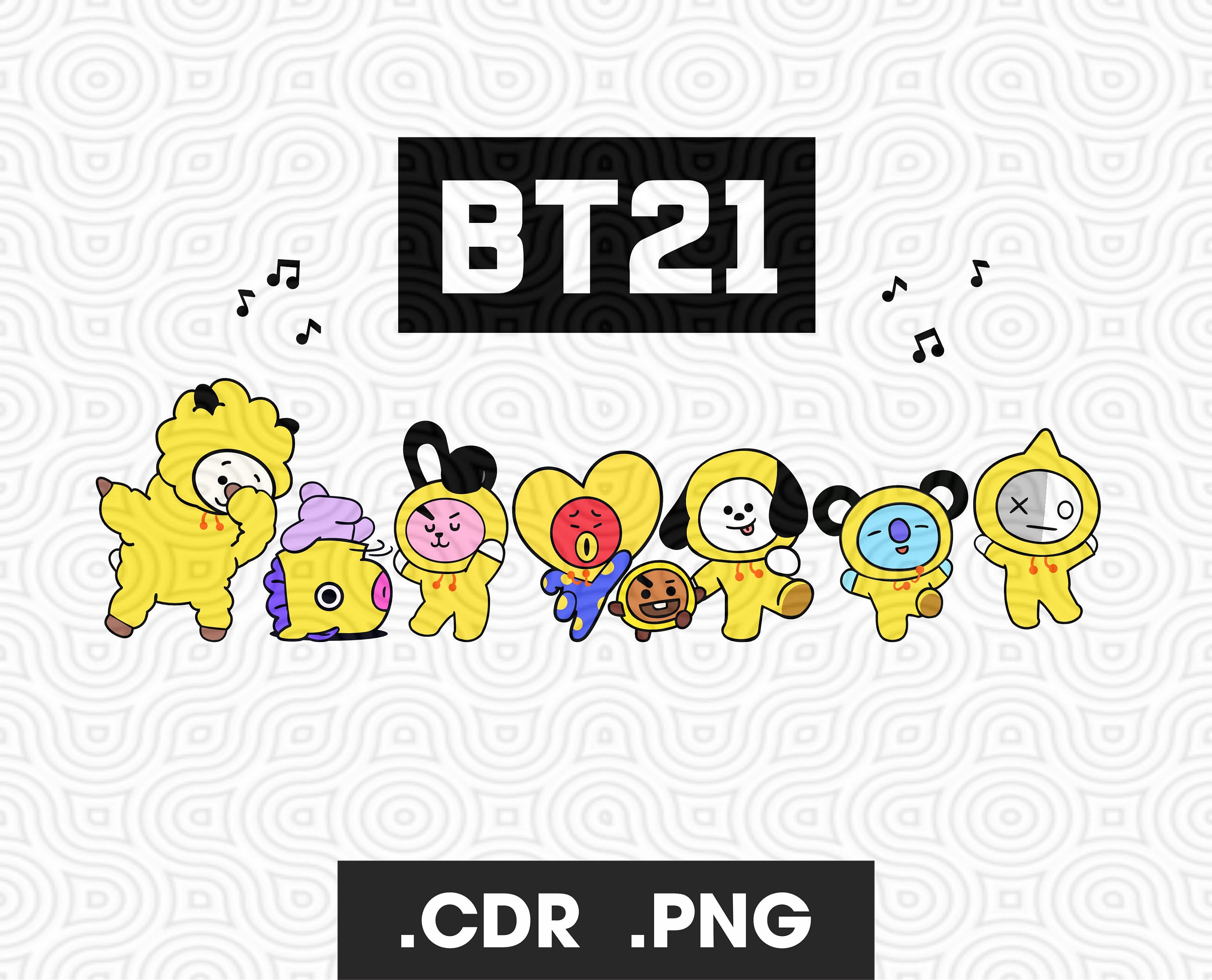 BT21 Dance Party CDR PNG - Etsy