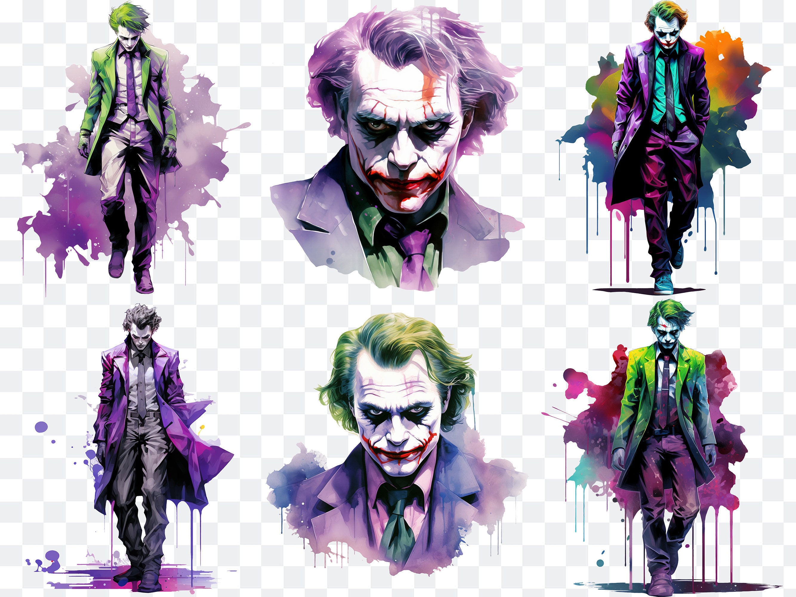 Watercolor Anti Hero PNG Clipart Bundle, Scrapbooking, Fan Art Clip Art ...