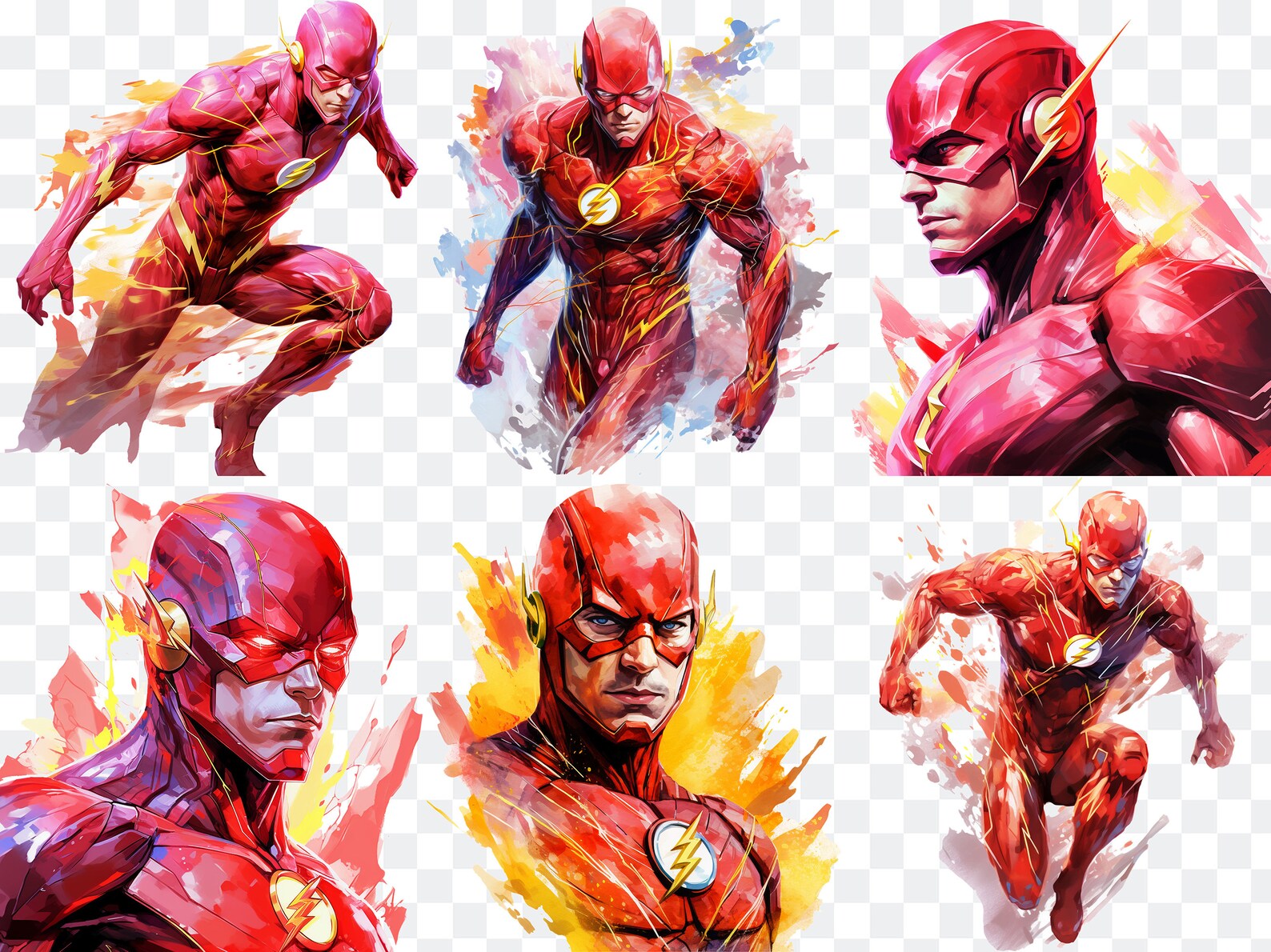 Watercolor Superhero PNG Clipart Bundle, Scrapbooking, Fan Art Clip Art ...