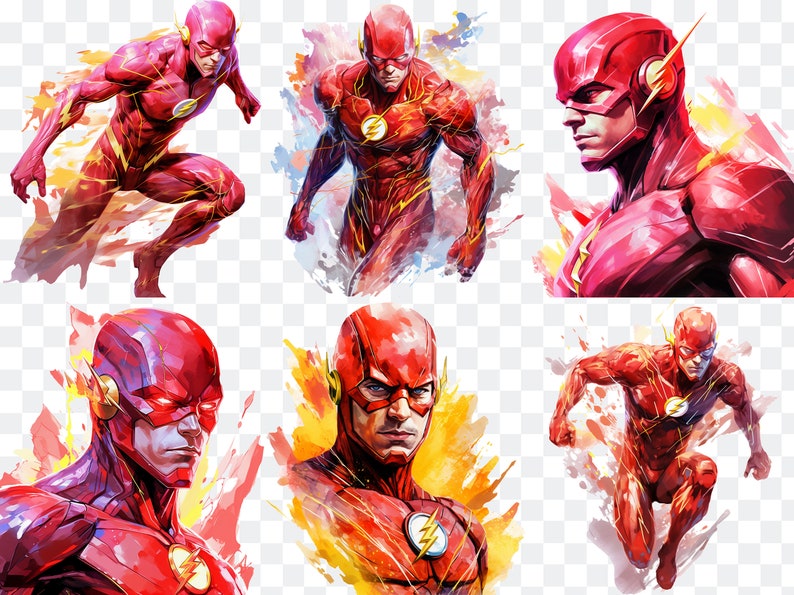 Watercolor Superhero PNG Clipart Bundle, Scrapbooking, Fan Art Clip Art ...