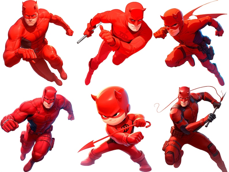 Watercolor Daredevil Clipart Bundle: PNG Fan Art (digital Download) - Etsy