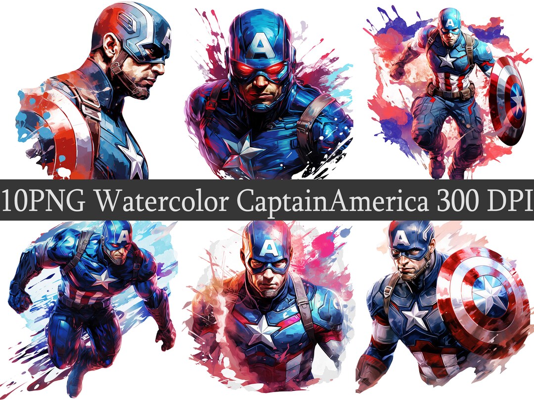 Watercolor Super Hero PNG Clipart Bundle, Scrapbooking, Fan Art Clip ...
