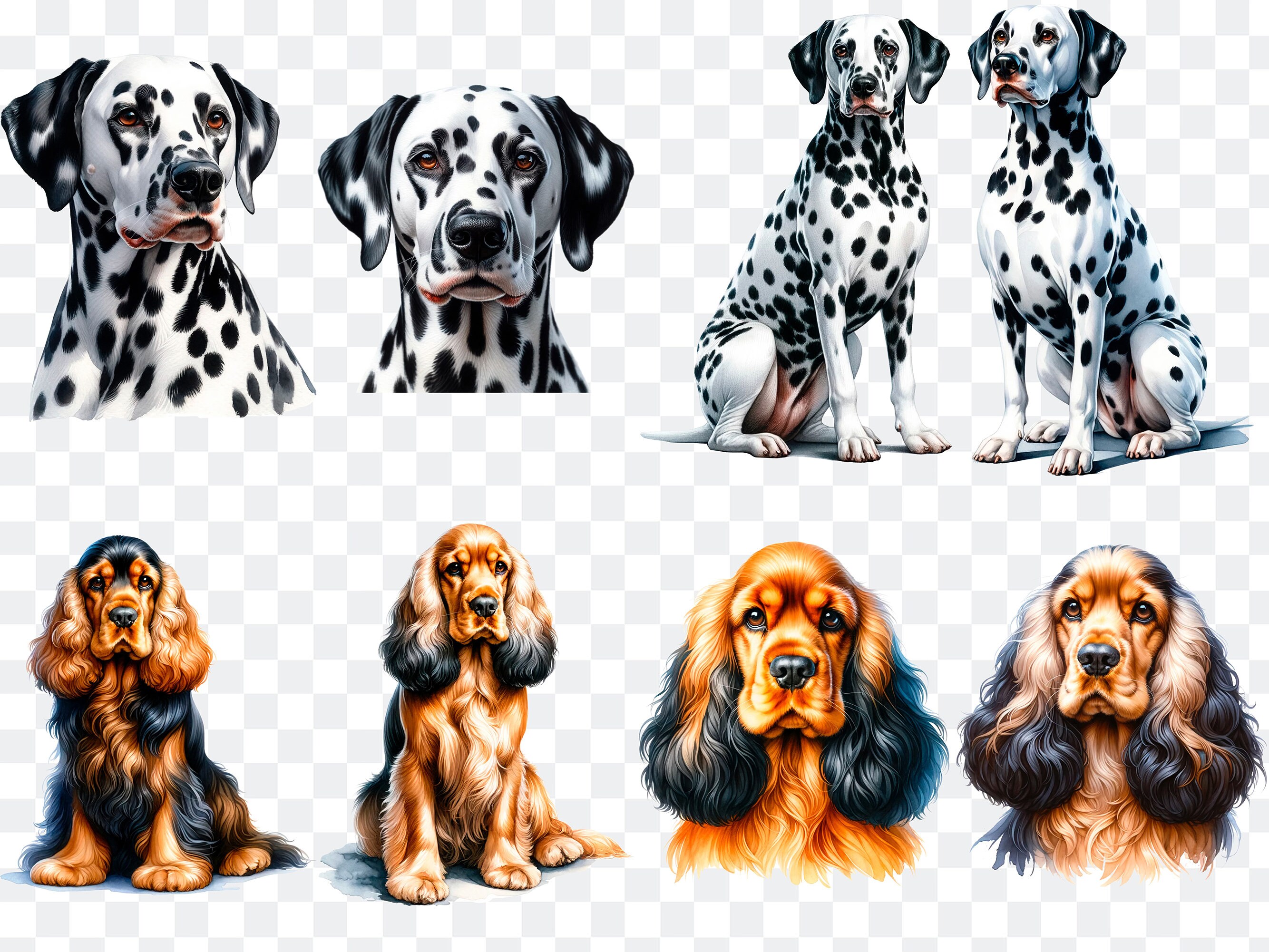 Watercolor Dogs Clipart PNG Clipart Bundle, Instant Download, Dogs ...