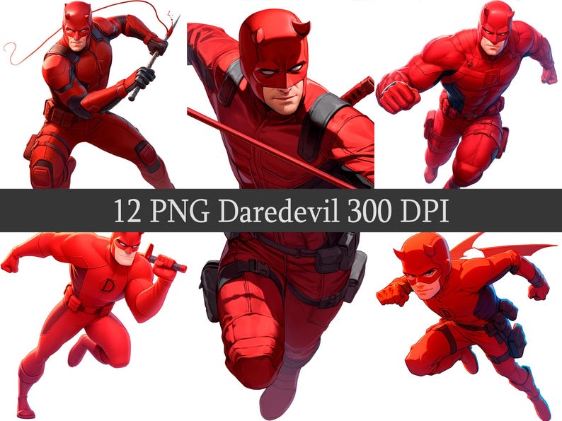 Watercolor Daredevil Clipart Bundle: PNG Fan Art (digital Download) - Etsy