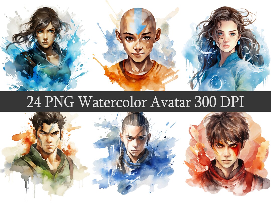 Watercolor Avatar PNG Clipart Bundle, Scrapbooking, Cartoon Fan Art ...
