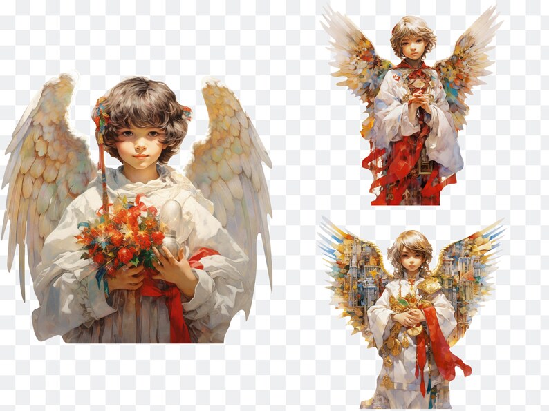 Watercolor Christmas Angel PNG Clipart Bundle, Instant Download, Angel ...