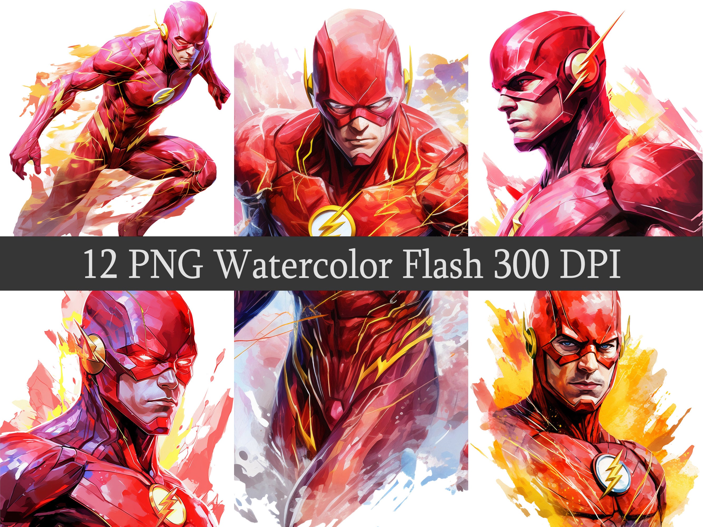 Watercolor Superhero PNG Clipart Bundle, Scrapbooking, Fan Art Clip Art ...