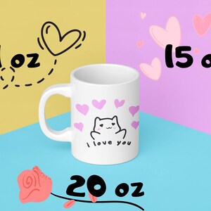 Cute Kitten Mug in Love, Cute Doodle, Valentine's Day, for Your Partner ...