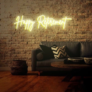 Happy Retirement Neon Sign, Happy Retirement Sign, Retirement Event ...