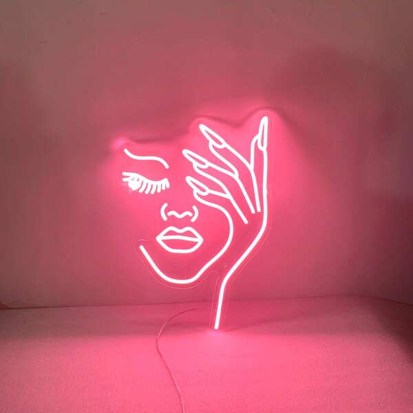 Neon Face Sign - Etsy