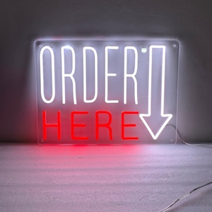 Order Here Led Neon Sign, Order Here Sign, Custom Business Order Here ...