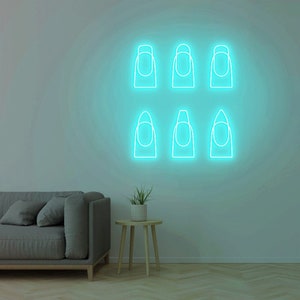 Nail Shapes Neon Sign, Nail Shapes Sign, Nail Beauty Salon Wall Sign ...