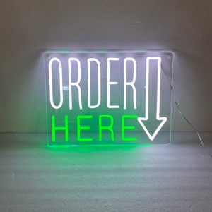 Order Here Led Neon Sign, Order Here Sign, Custom Business Order Here ...