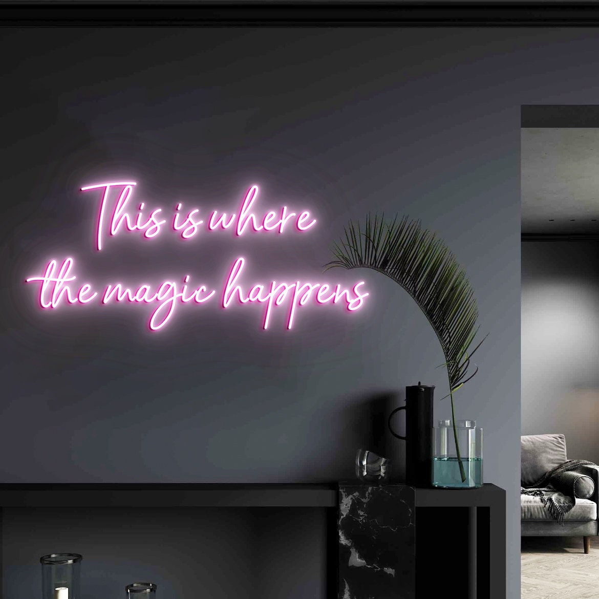 This is Where Magic Happens Neon Sign Custom Neon Sign Wall - Etsy