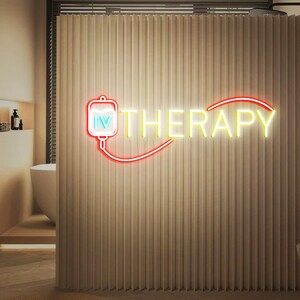 IV Therapy Neon Sign, Iv Injection Room Wall Decor, Med Spa Salon Neon ...