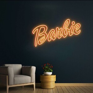 Barbie Neon Sign, Barbie Wall Decor, Barbie Gift, Pink Barbie Doll ...