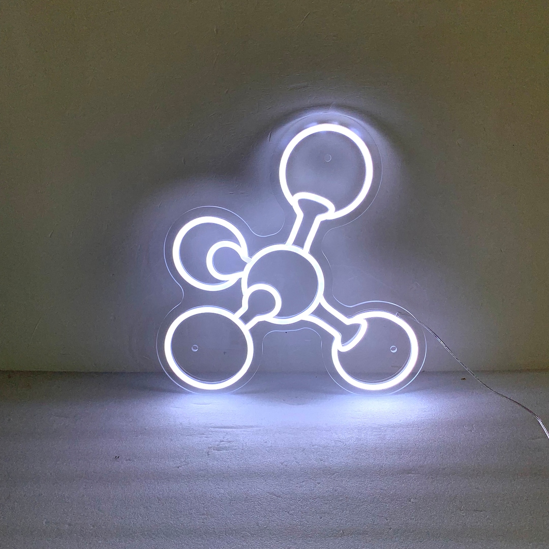 Molecule Neon Sign, Molecule Sign, Chemical Molecule Wall Art, Chemical ...