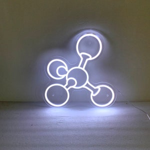 Molecule Neon Sign, Molecule Sign, Chemical Molecule Wall Art, Chemical ...