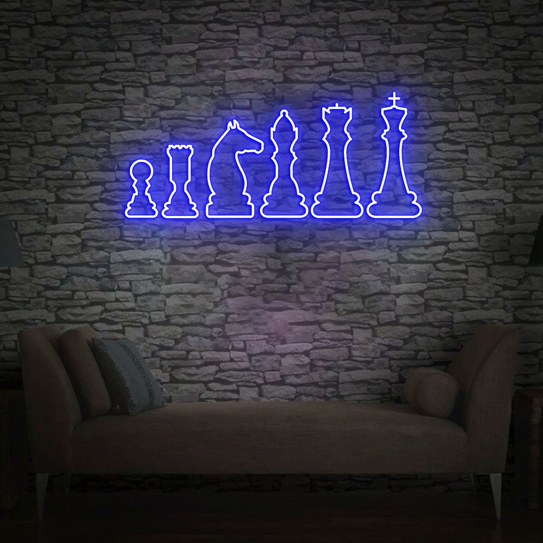 Chess Neon Light Neon Sign Light Decor Chess Bedroom Neon - Etsy