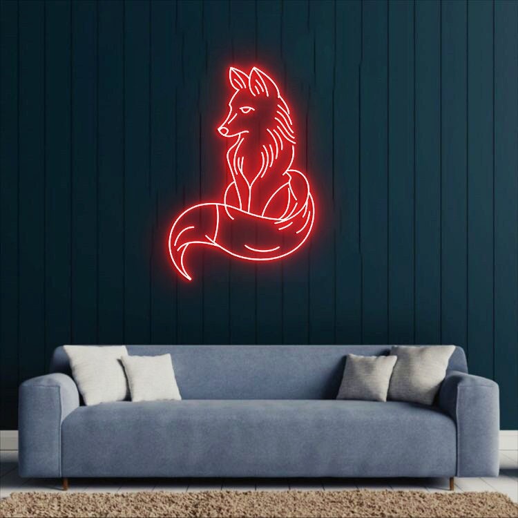 Fox Neon Light Fox Led Sign Fox Room Decor Personalized Fox - Etsy