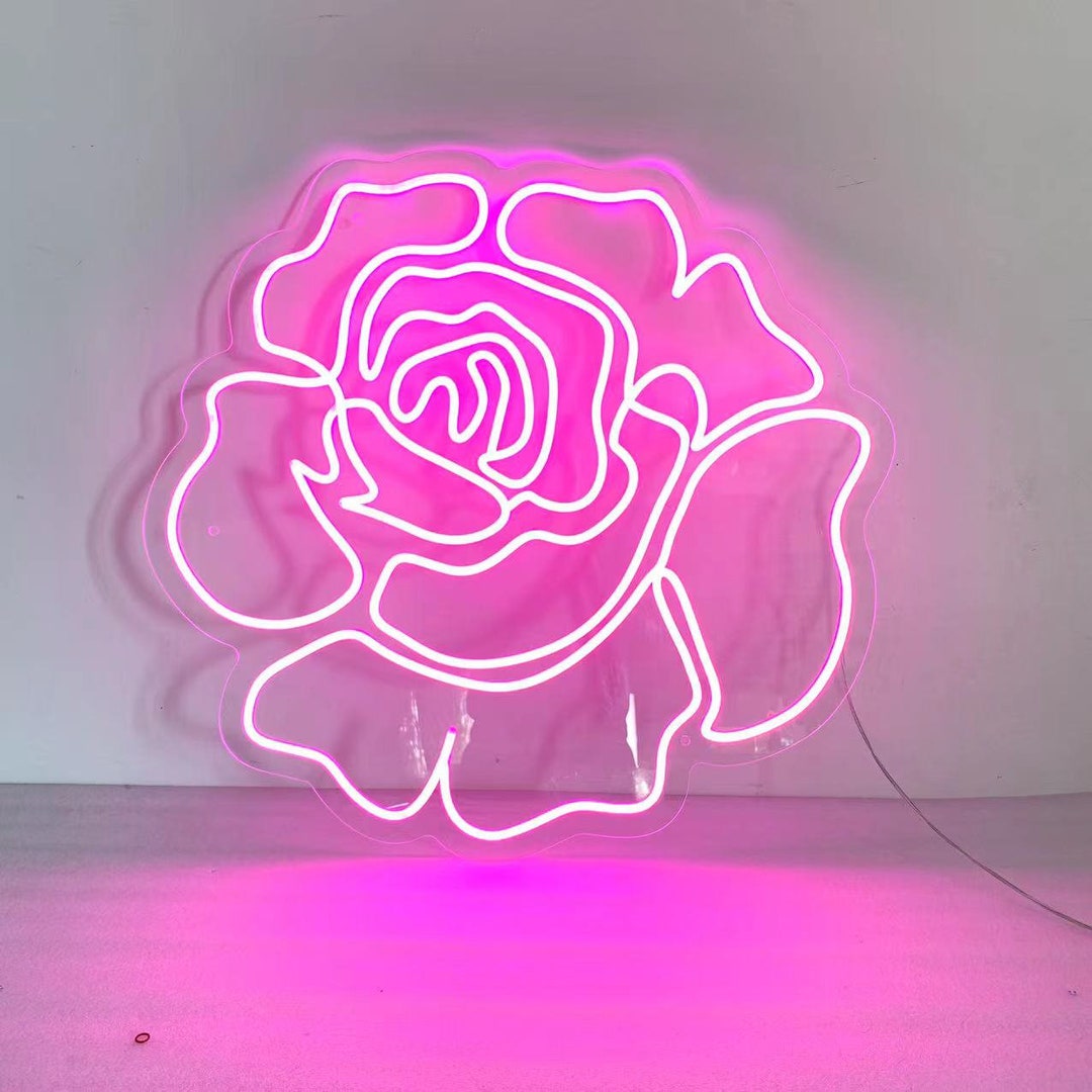 Rose Neon Light, Neon Sign Light Decor, Rose Bedroom Neon Sign, Bedroom ...
