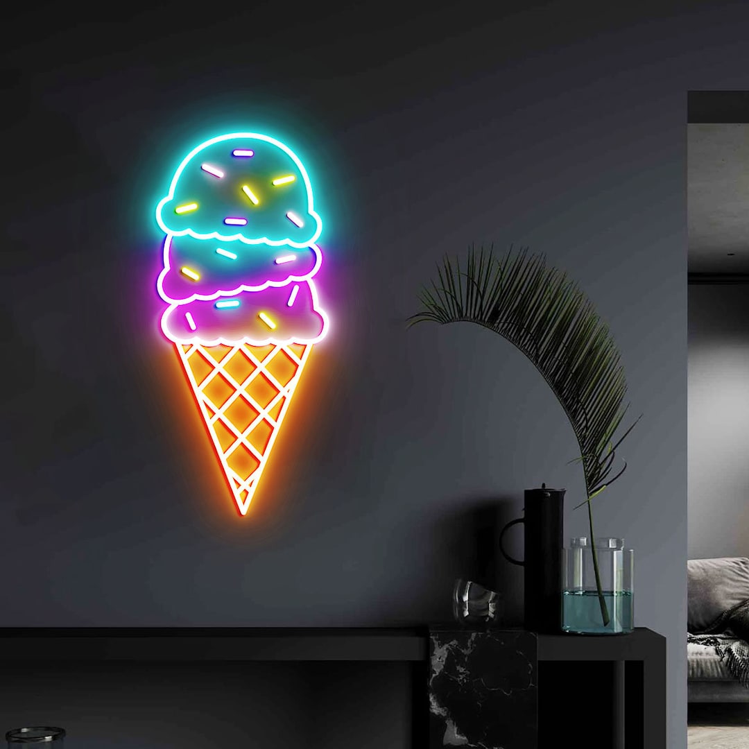 Ice Cream Neon Light, Neon Sign Light Decor, Ice Cream Bedroom Neon ...