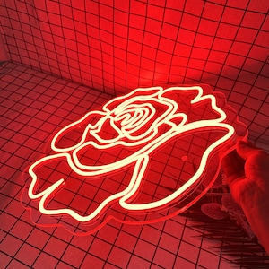 Rose Neon Light, Neon Sign Light Decor, Rose Bedroom Neon Sign, Bedroom ...