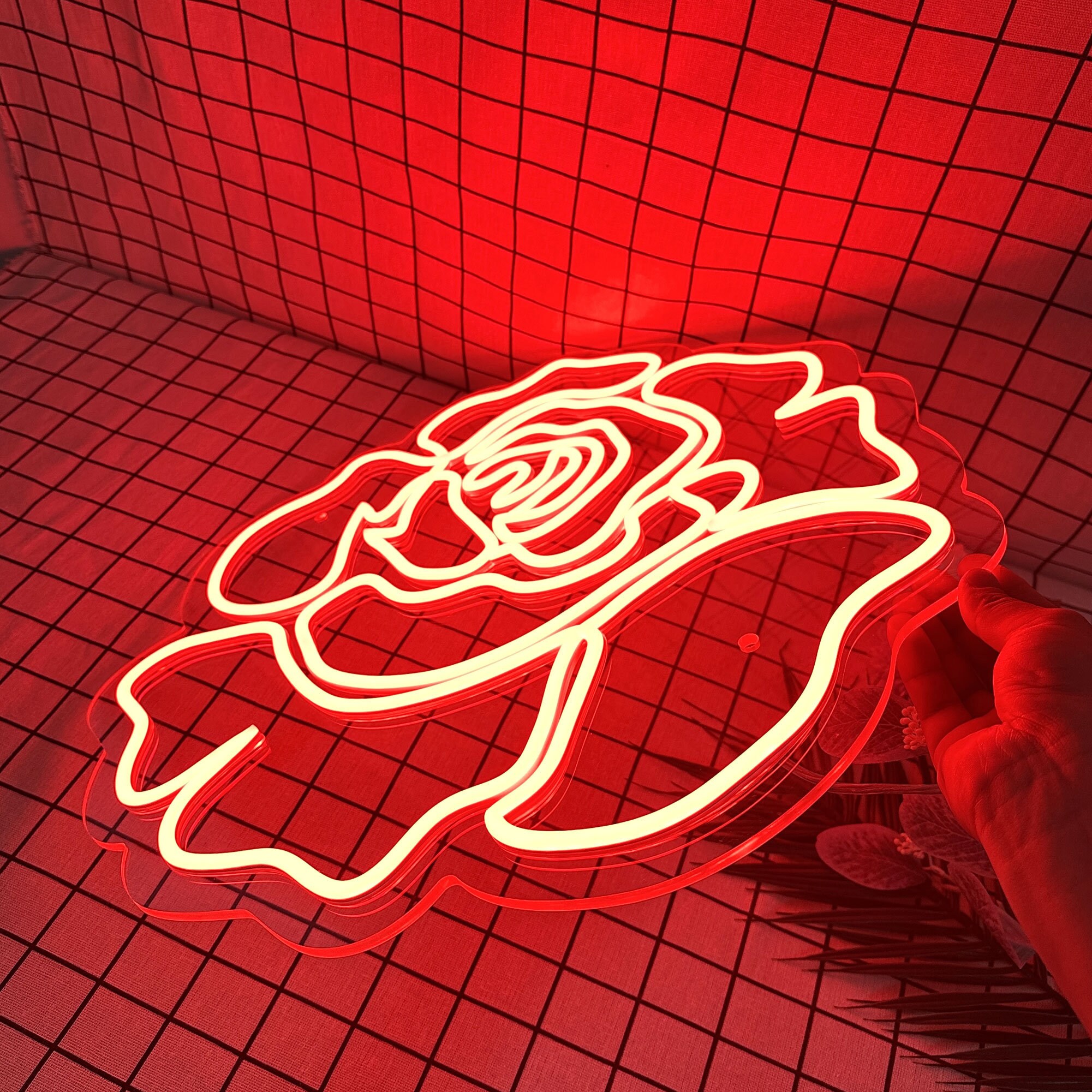 Rose Neon Light Neon Sign Light Decor Rose Bedroom Neon - Etsy
