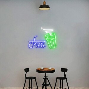 Chai Neon Sign Light, Indian Chai Sign for Dining Room, Restaurants ...