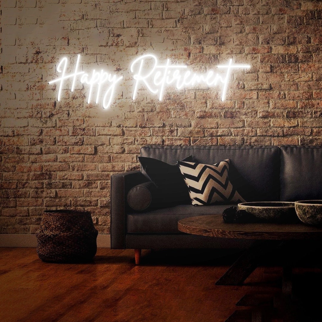 Happy Retirement Neon Sign, Happy Retirement Sign, Retirement Event ...