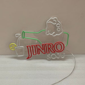 Jinro Soju Neon Light| Soju Neon Sign| Korean Wall Decor| Home Bar Neon ...