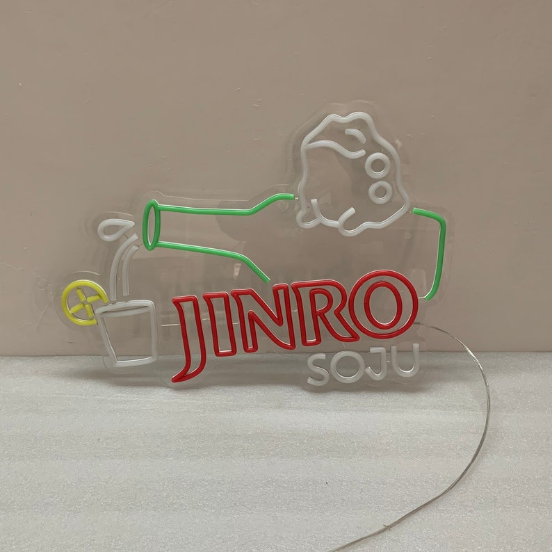 Jinro Soju Neon Light| Soju Neon Sign| Korean Wall Decor| Home Bar Neon ...