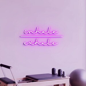 Inhale Exhale Neon Sign Light, Inhale Exhale Sign Office Decor, Inhale ...