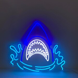 Shark Neon Light, Neon Sign Light Decor, Shark Bedroom Neon Sign, Sea ...