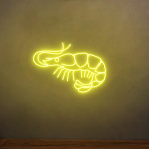 Shrimps Led Neon Light, Seafood Restaurant Wall Decor, Shrimps ...