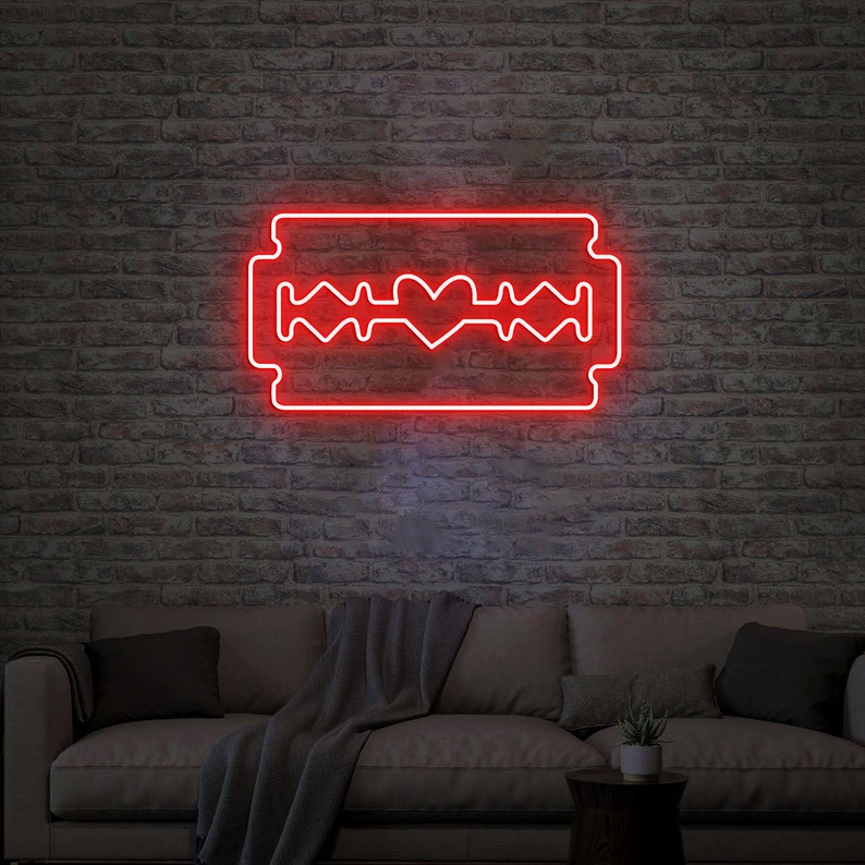 Razor Blade Neon Light Neon Sign Light Decor Barber Shop - Etsy