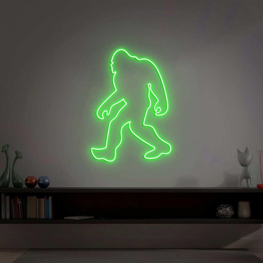Bigfoot Neon Sign, Sasquatch Yeti Sign, Bigfoot Gift, Bigfoot Wall ...