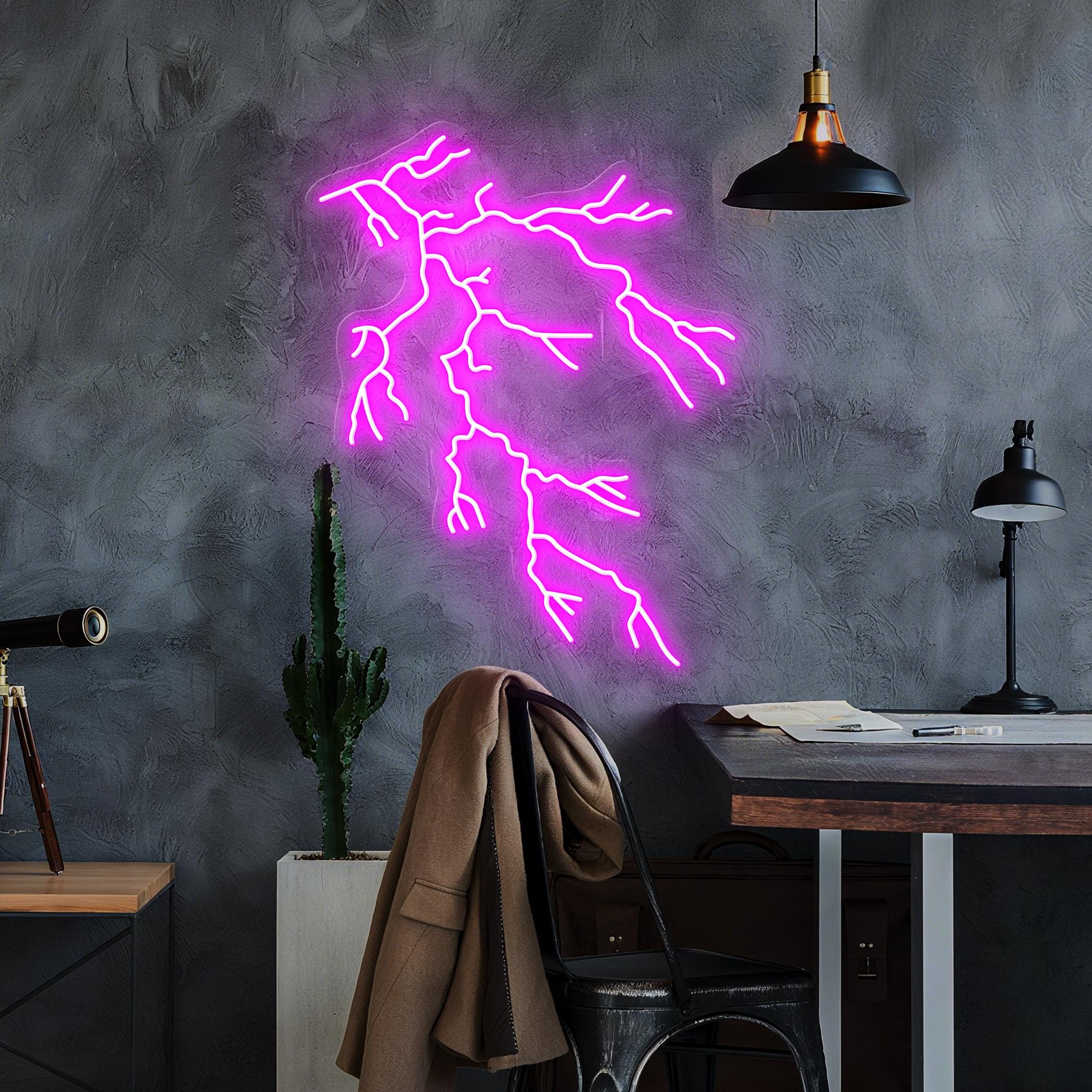 Lightning Crackle Neon Sign for Wall Decor, Electric Thunderbolt Light ...