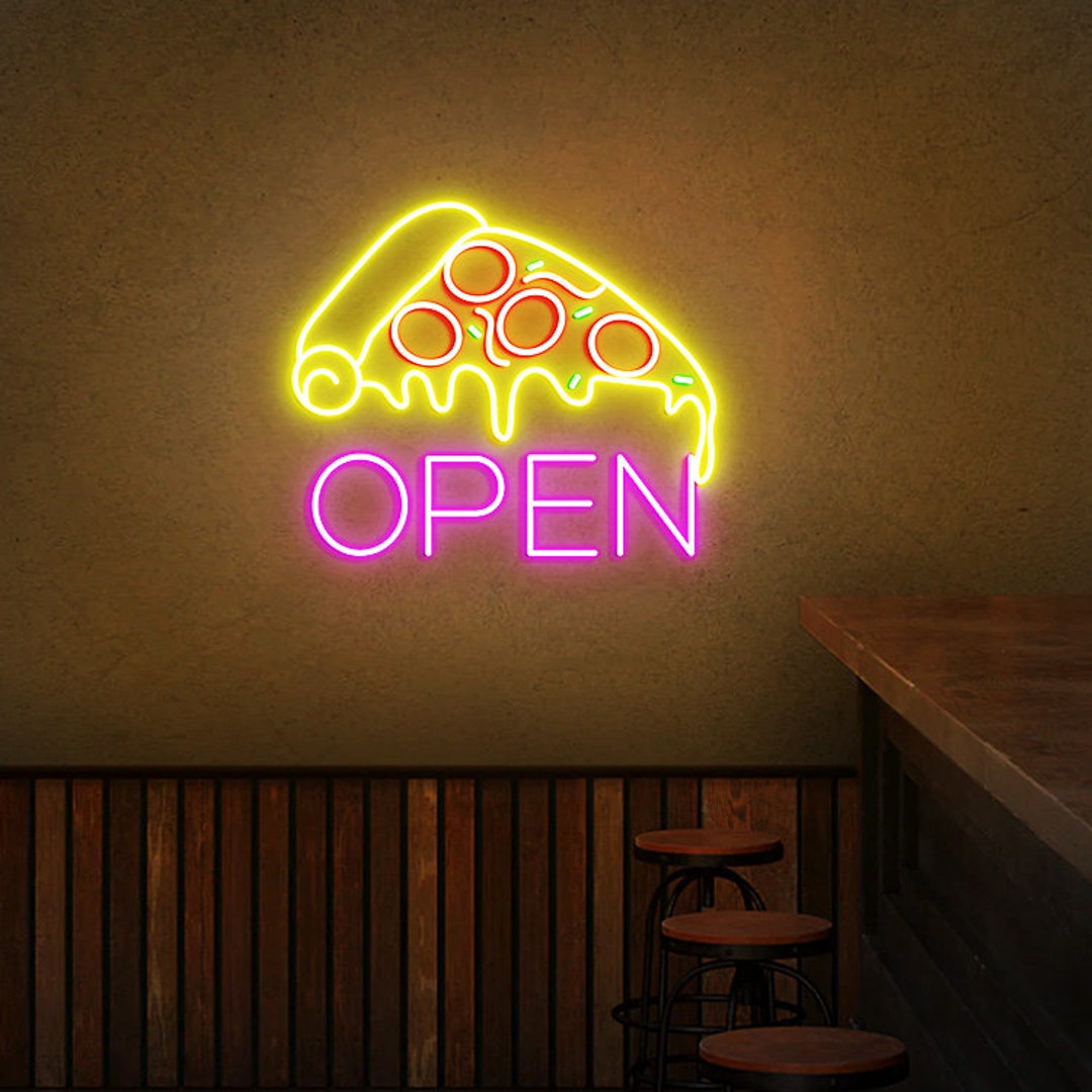 Pizza Open Neon Sign, Pizza Shop Sign, Pizza Shop Window Open Sign ...