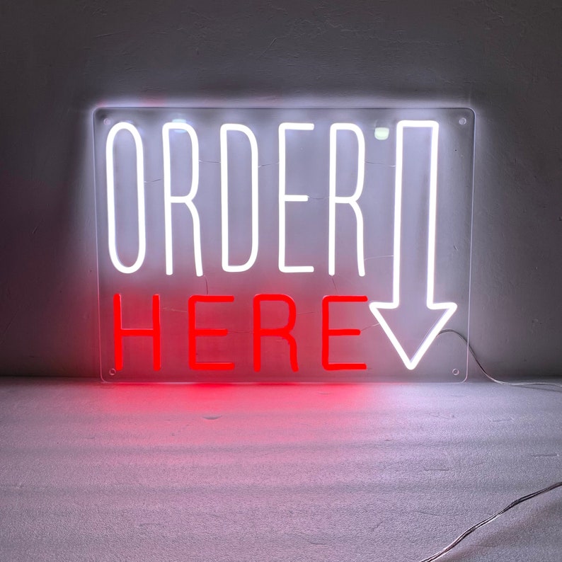 Order Here Led Neon Sign, Order Here Sign, Custom Business Order Here ...