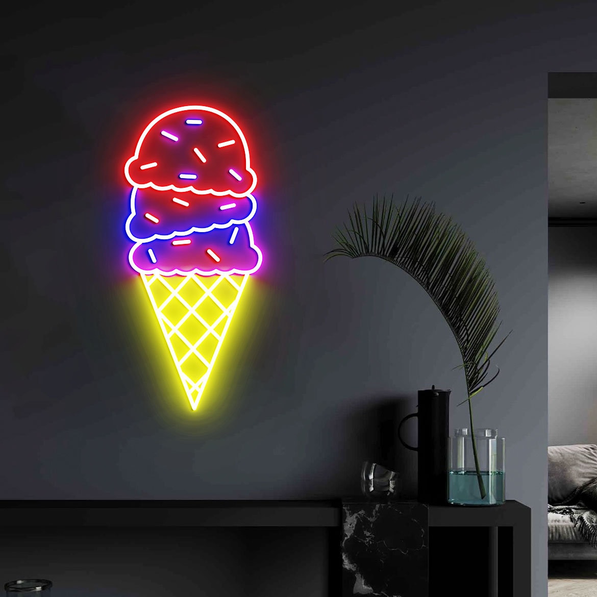 Ice Cream Neon Light, Neon Sign Light Decor, Ice Cream Bedroom Neon ...