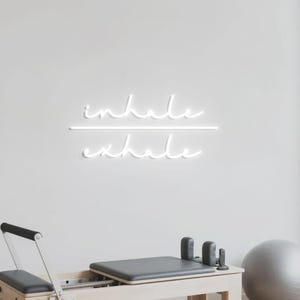 Inhale Exhale Neon Sign Light, Inhale Exhale Sign Office Decor, Inhale ...