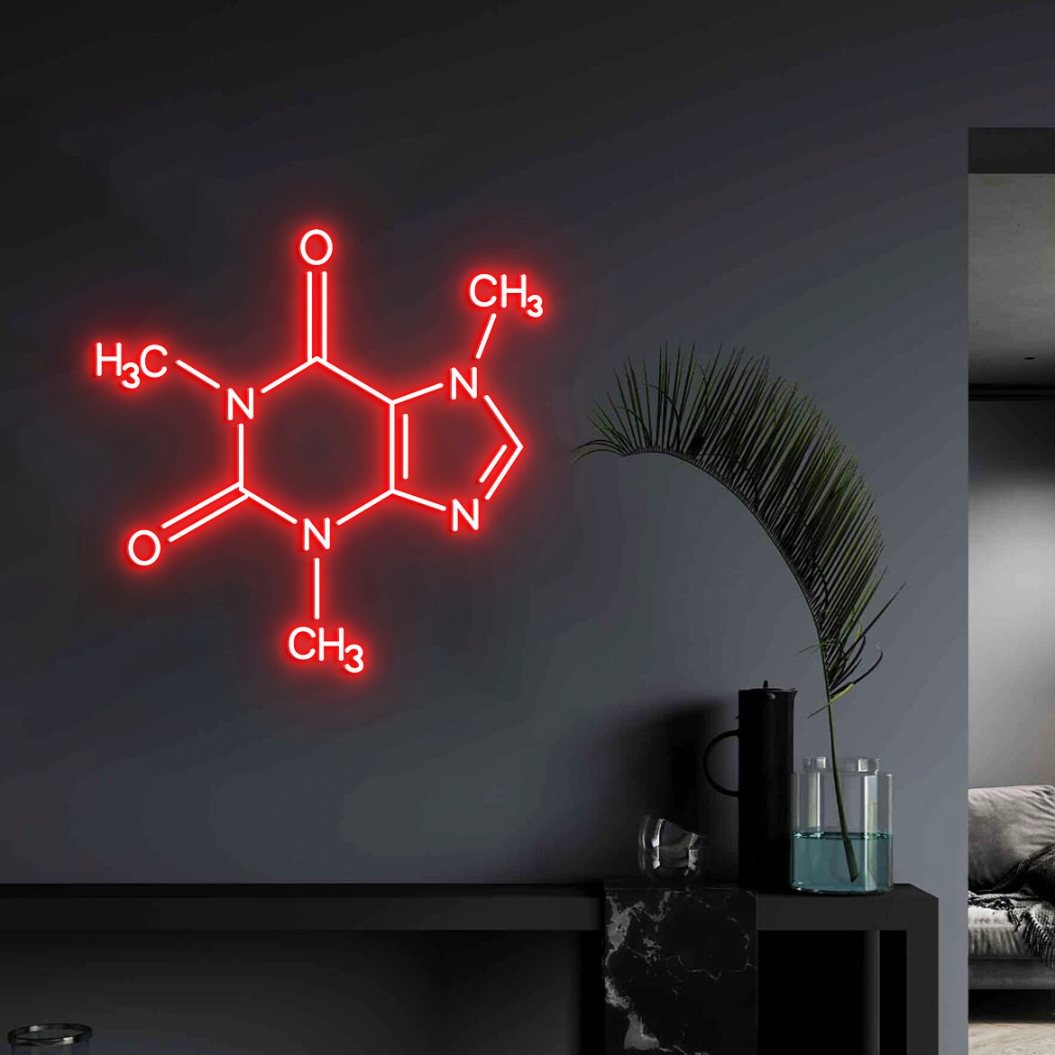 Caffeine Molecule Led Neon Sign Wall Decor Caffeine - Etsy