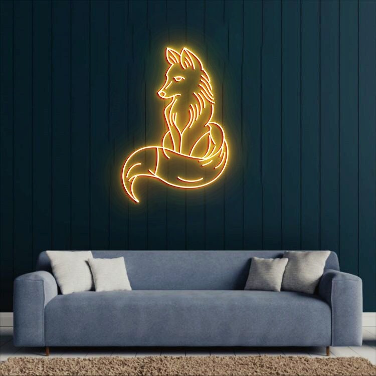 Fox Neon Light Fox Led Sign Fox Room Decor Personalized Fox - Etsy