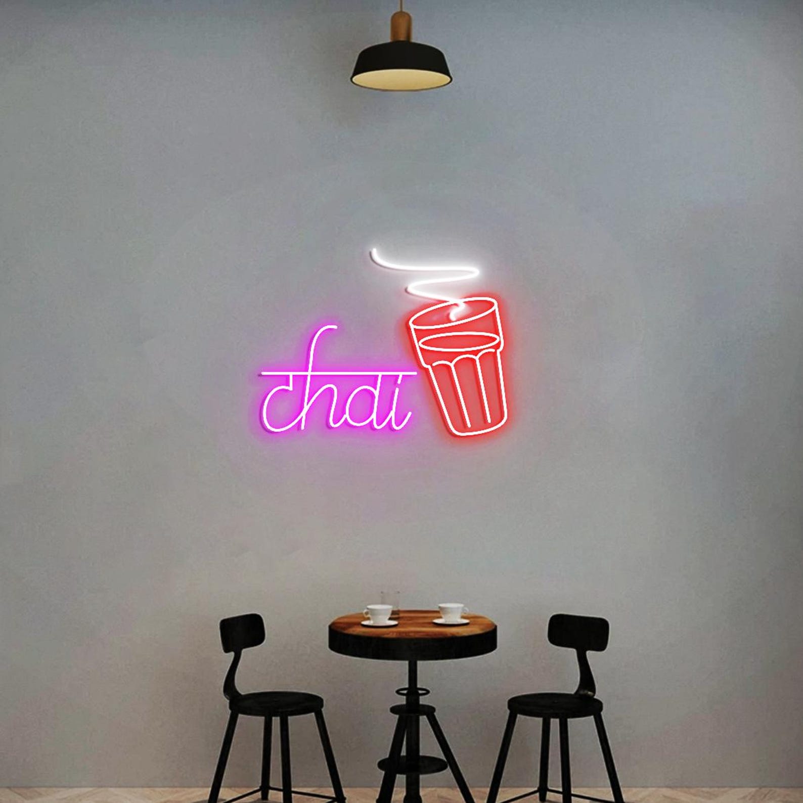 Chai Neon Sign Light, Indian Chai Sign for Dining Room, Restaurants ...