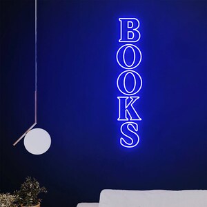 Books Neon Sign, Books Sign, Reading Room Decor, Book Lovers Gift ...