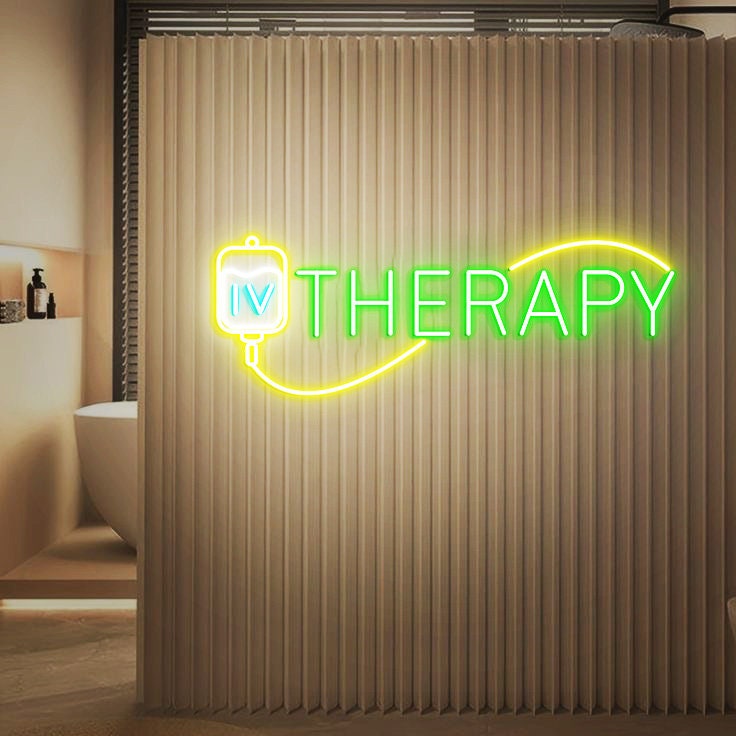IV Therapy Neon Sign, Iv Injection Room Wall Decor, Med Spa Salon Neon ...