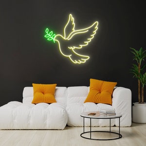 Pigeon Neon Light, Flying Dove Neon Light, Peace Dove, Freedom Dove ...