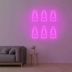 Nail Shapes Neon Sign, Nail Shapes Sign, Nail Beauty Salon Wall Sign ...
